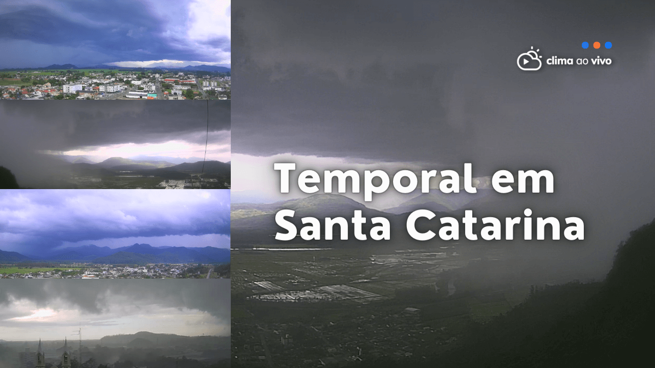 Temporal em várias cidades de Santa Catarina na tarde desta sexta-feira ...
