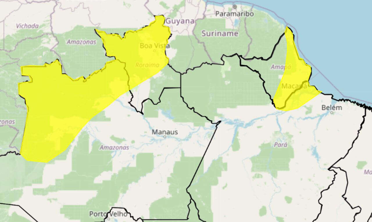 Alerta para temporais e chuva intensa em partes do Amazonas, Roraima ...