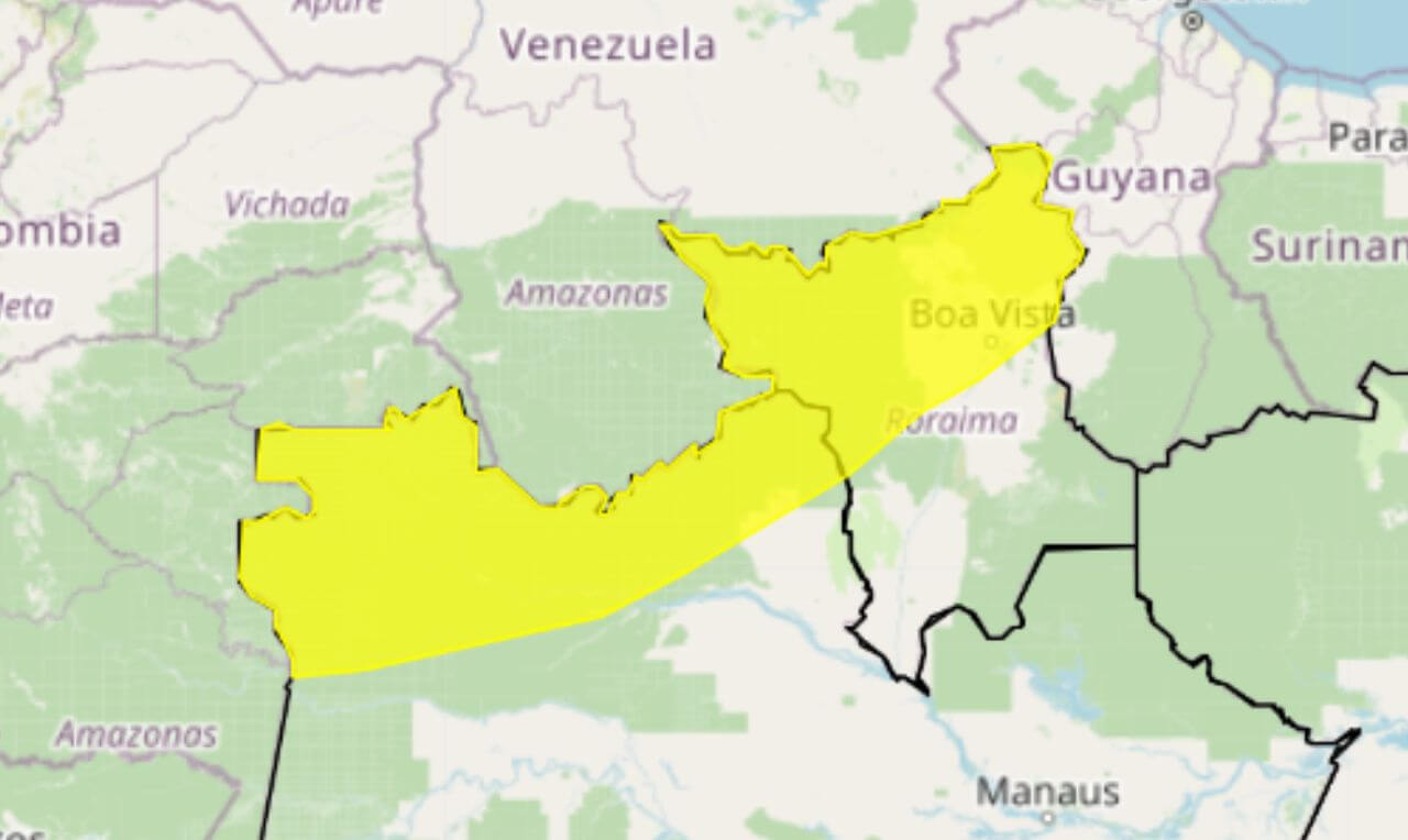 Alerta amarelo para chuva forte em partes de Roraima e Amazonas - Clima ...